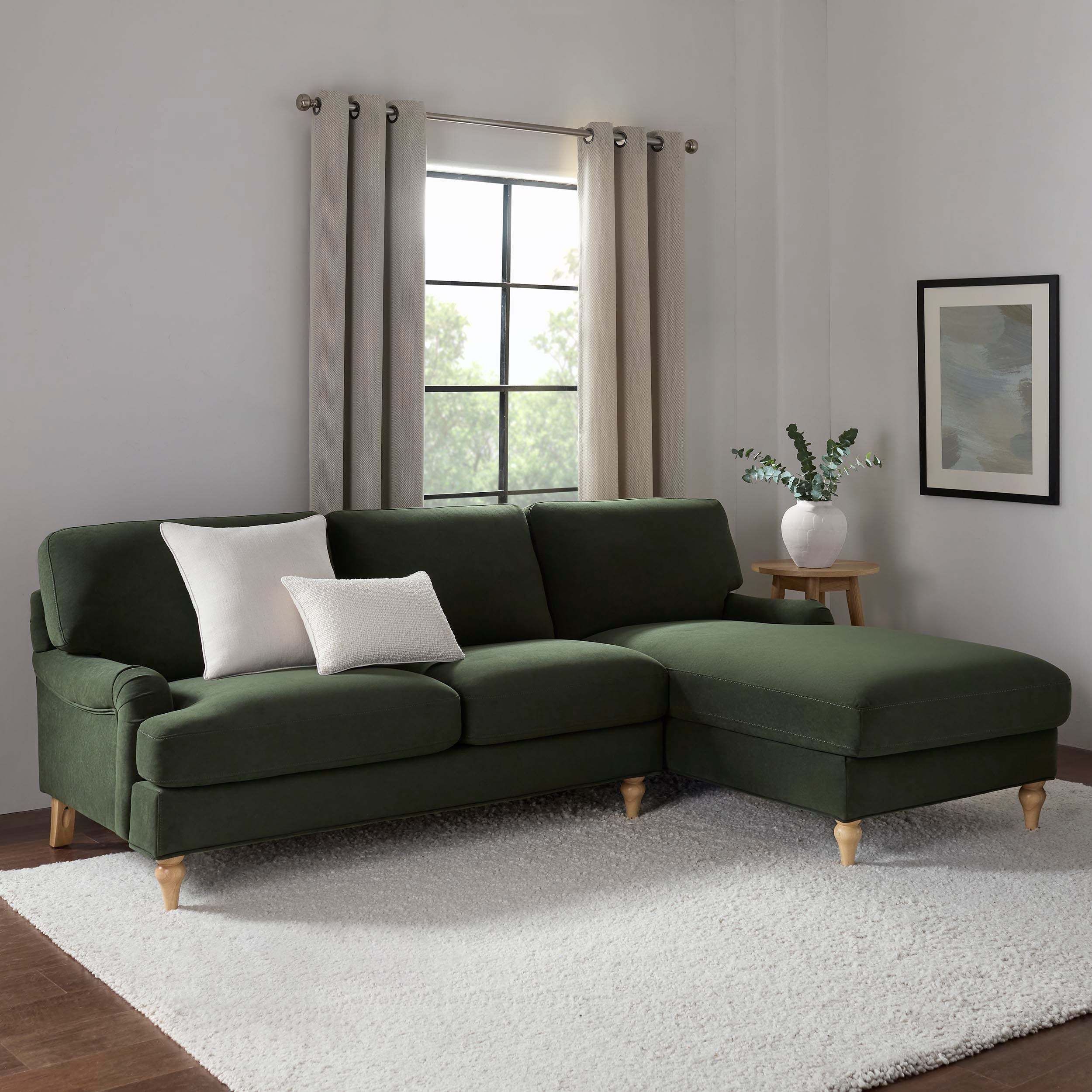 Hampshire Right Hand Chaise Sofa - Dark Olive – DUSK