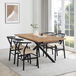 Brooke Rectangle Extendable 6-10 Seater Dining Table - Wood/Black – DUSK