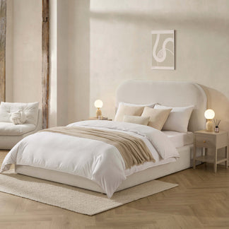 Aintree Ottoman Storage Bed - Teddy Cream – DUSK