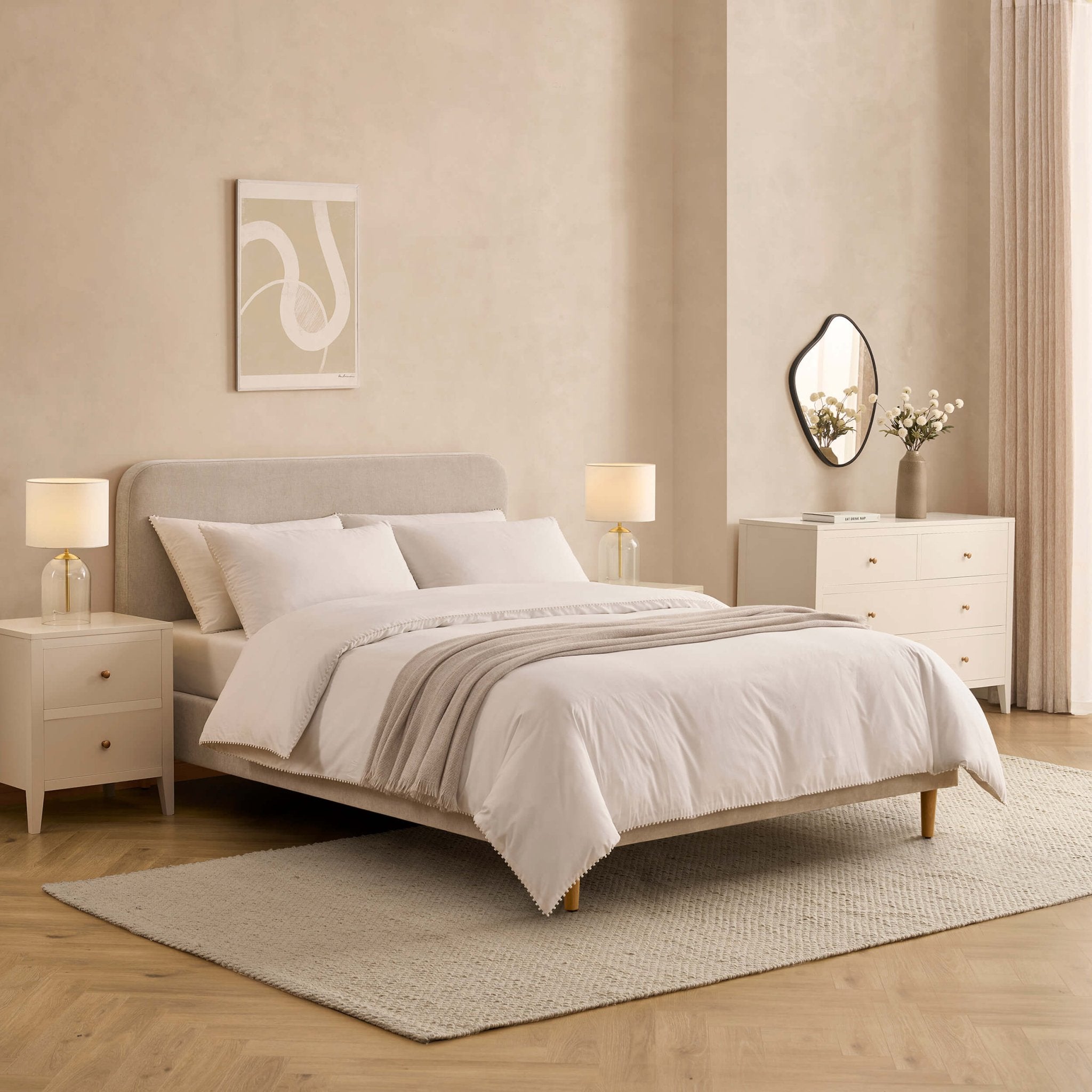 Ascot Bed Frame - Chenille Light Grey – DUSK