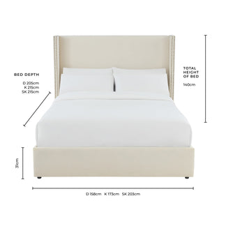 Austin Studded Ottoman Bed - Ecru – DUSK