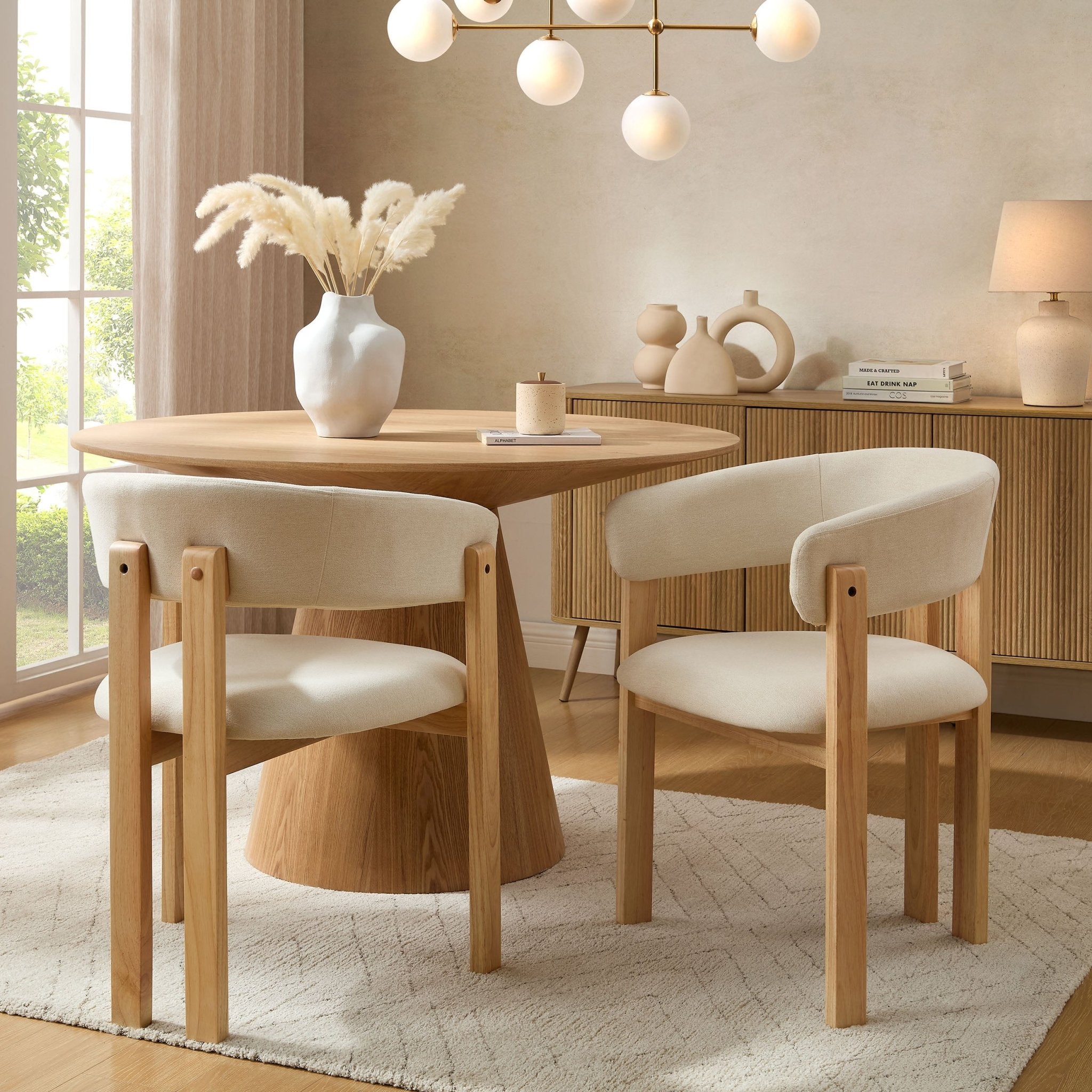 Bridget Set of 2 Dining Chairs - Cream Linen – DUSK