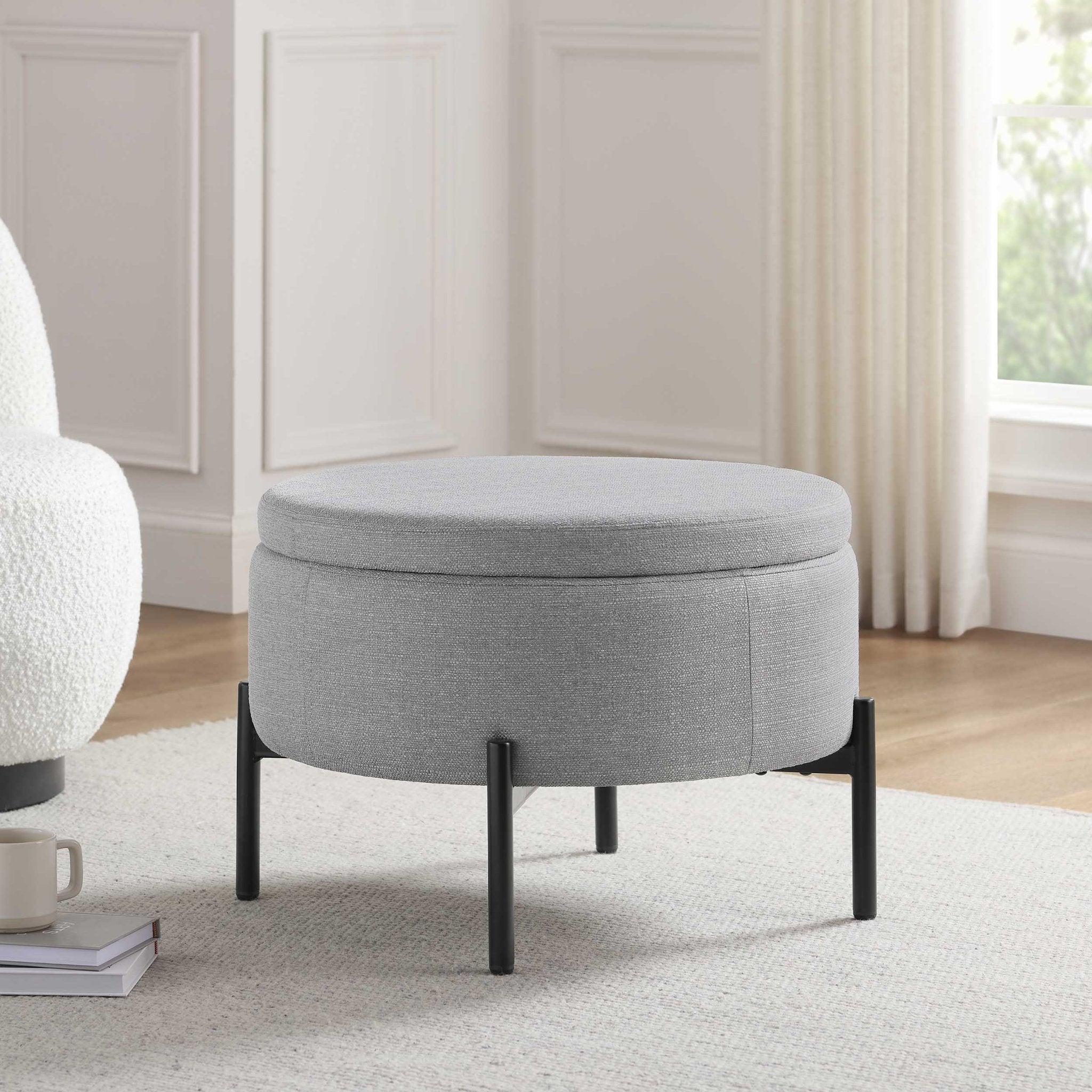 Bristol Pouffe - Mid Grey – DUSK