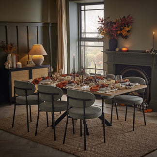 Brooke Rectangle Extendable 6-10 Seater Dining Table - Wood/Black – DUSK