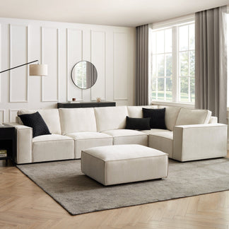 Brooklyn Large Right Hand L-Shape Sofa - Ivory – DUSK