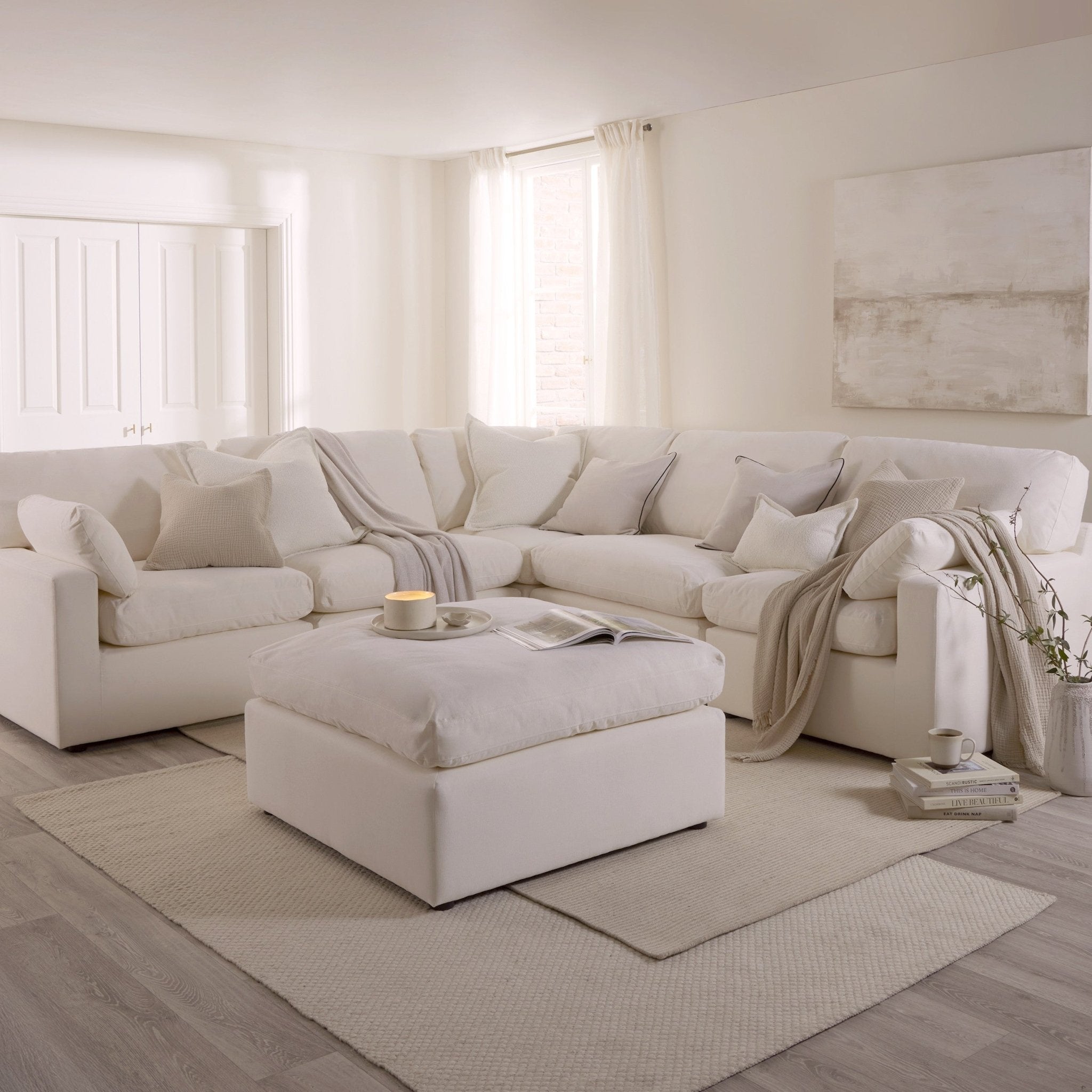 Cairo Feather Right Hand Chaise Sofa - Vanilla – DUSK