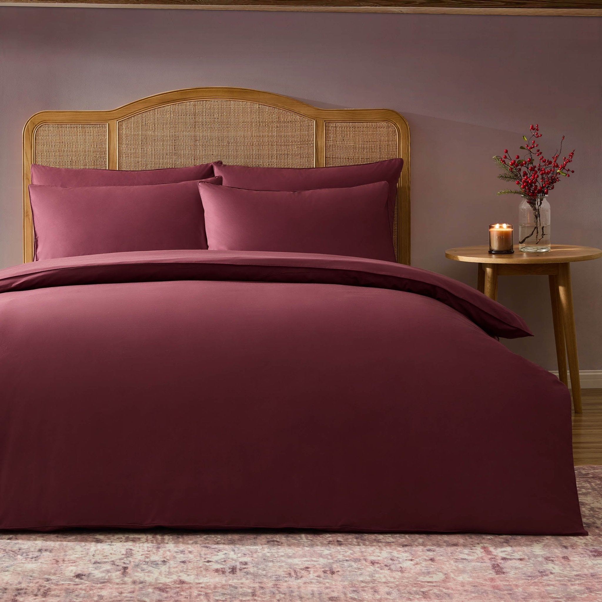 Cambridge Piped Edge 200 Thread Count Duvet Cover - Dark Berry – DUSK