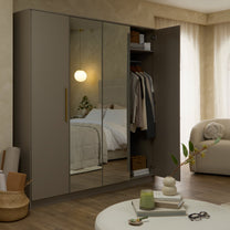 Darcey 4 Door Wardrobe - Taupe – DUSK