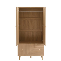 Dora 2 Door Wardrobe with Drawer - Light Wood – DUSK