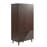 Dora 2 Door Wardrobe with Drawer - Walnut – DUSK
