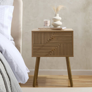 Dora 2 Drawer Nightstand - Light Wood – DUSK