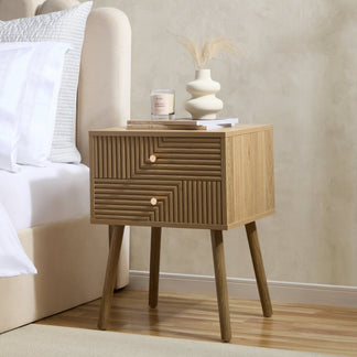 Dora 2 Drawer Nightstand - Light Wood – DUSK