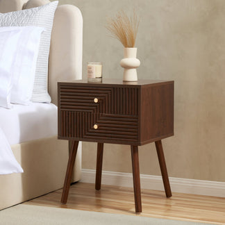 Dora 2 Drawer Nightstand - Walnut – DUSK