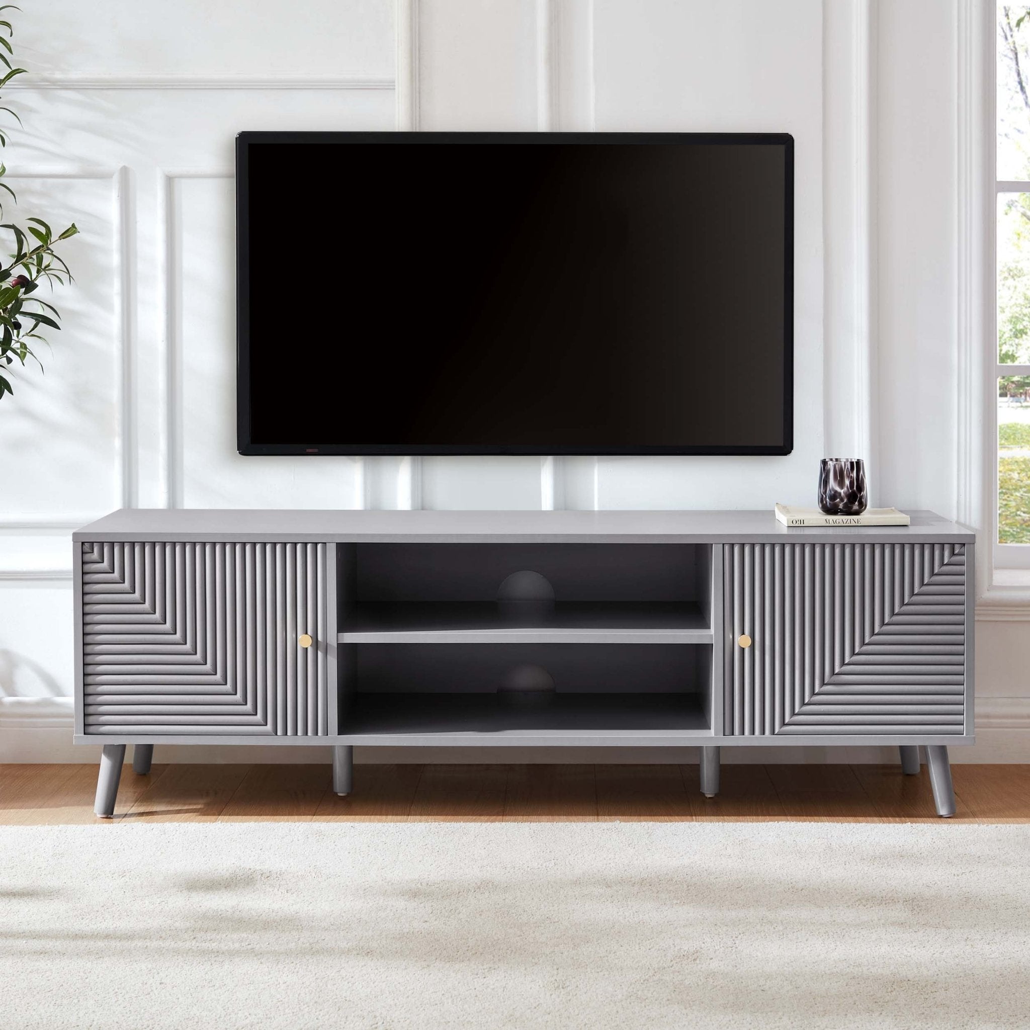 Dora TV Unit for TVs up to 60"- Light Grey – DUSK