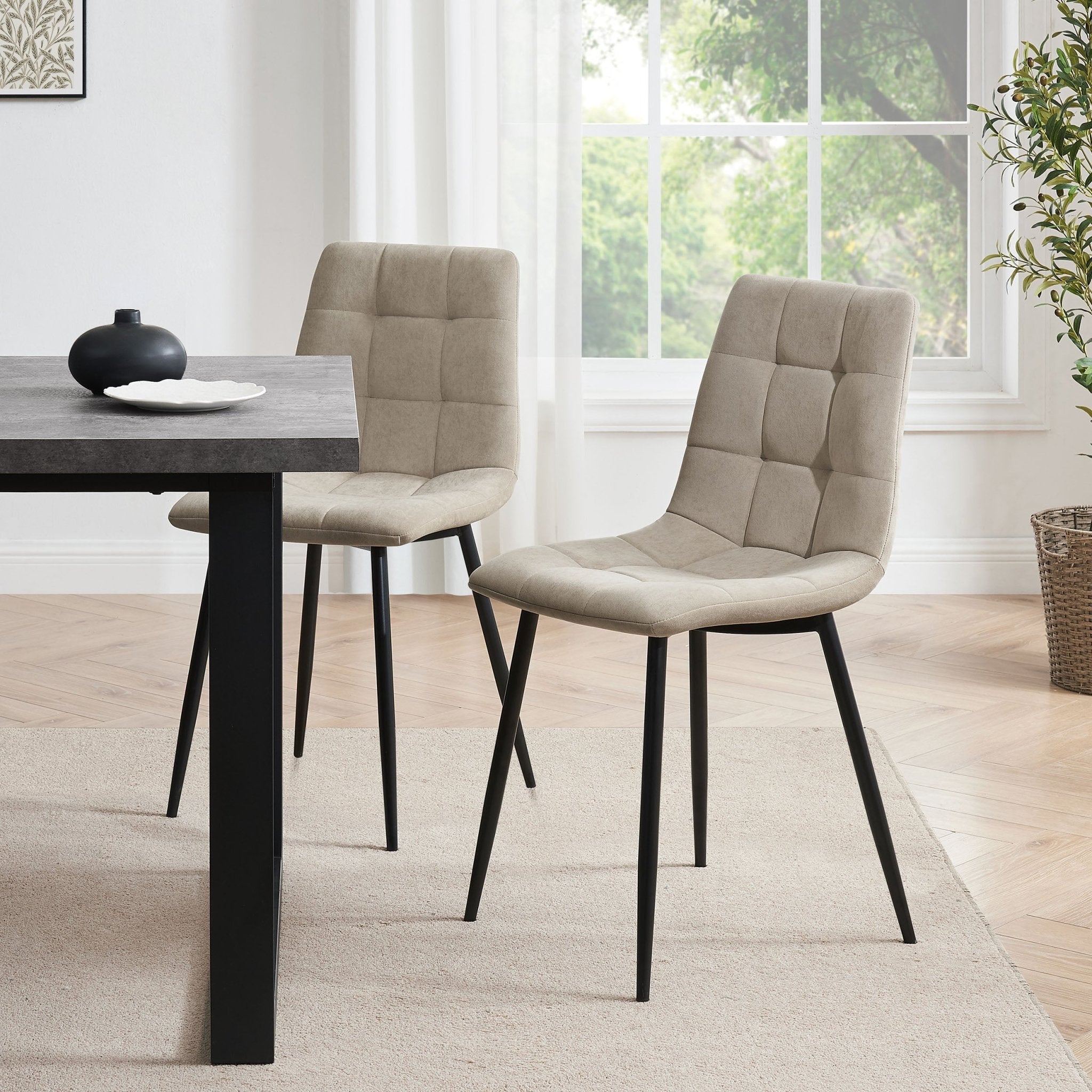 Eden Set of 2 Dining Chairs - Stone – DUSK