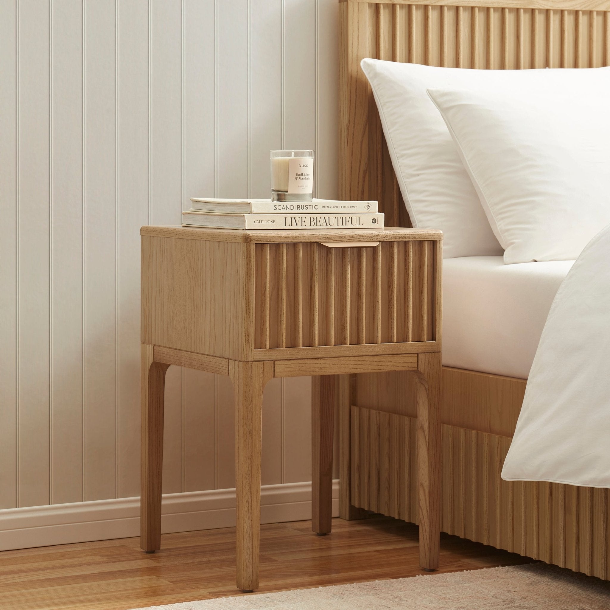 Elena Ash 1 Drawer Nightstand - Light Wood – DUSK