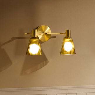 Ella Glass Conical Striped Wall Light - Green – DUSK