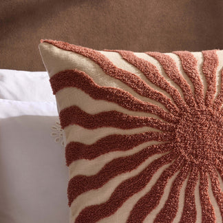 Embroidered Sun Cushion Cover - Burnt Orange – DUSK