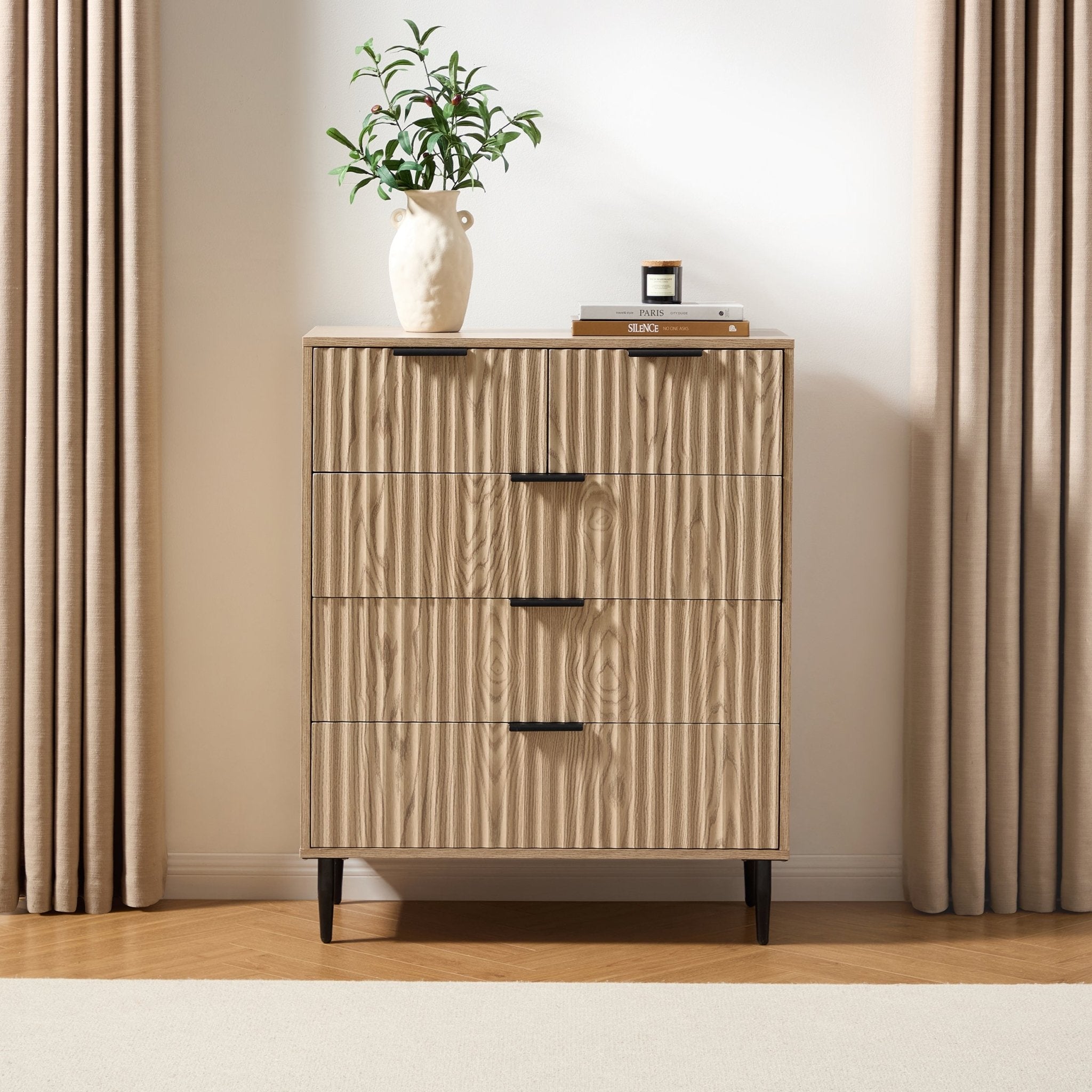 Evie 5 Drawer Chest - Wood Effect – DUSK