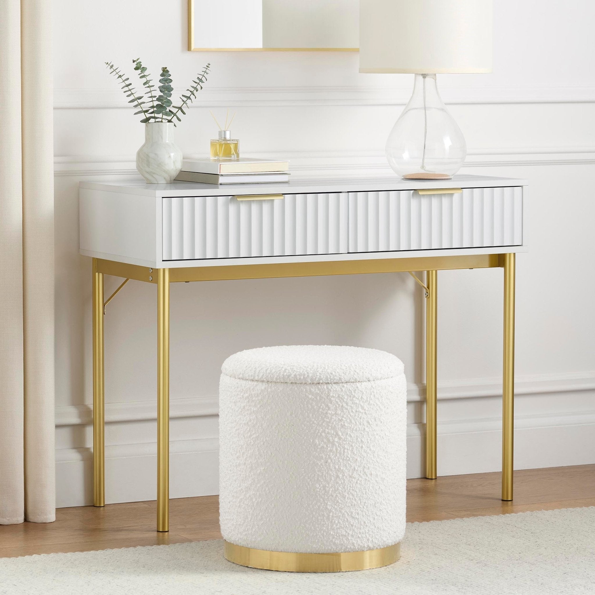 Evie Dressing Table Console - White – DUSK