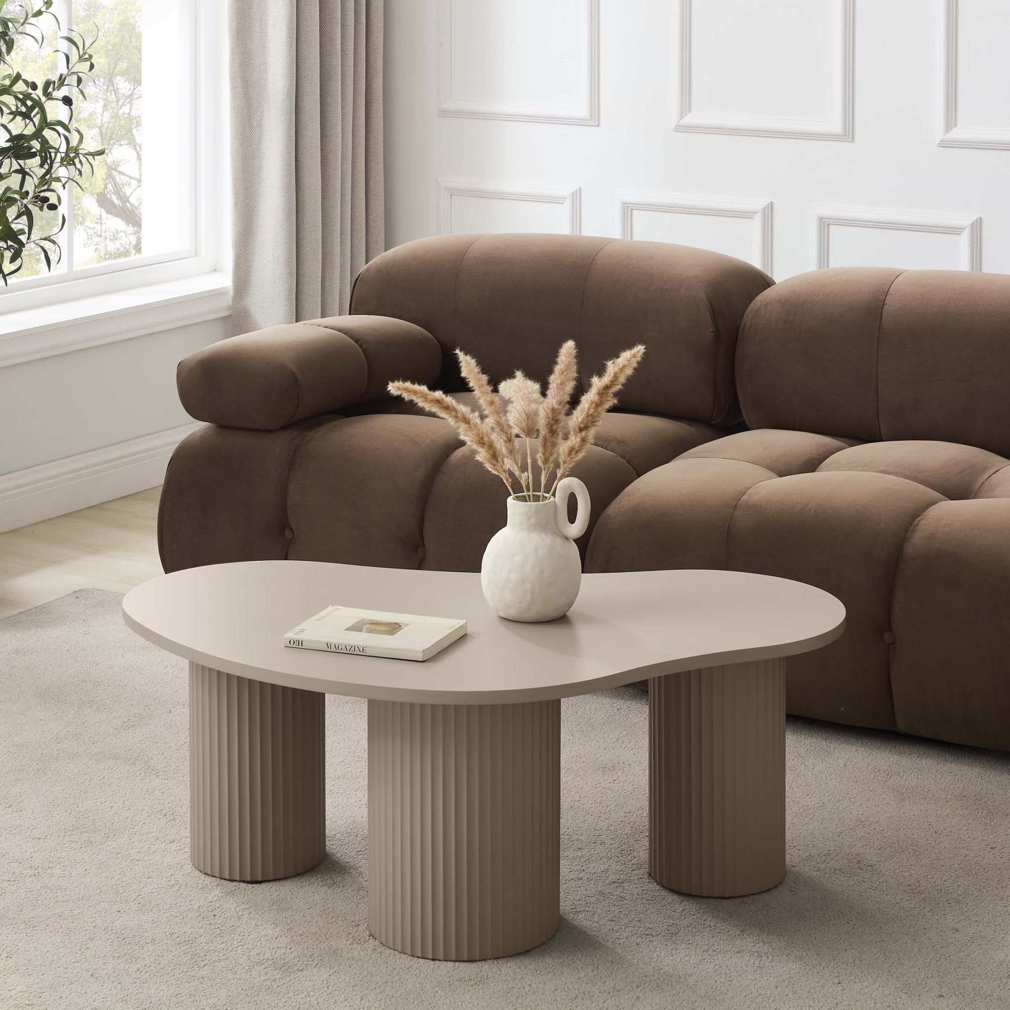 Evie Irregular Coffee Table - Taupe – DUSK