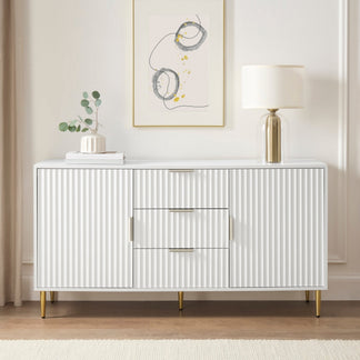 Evie Sideboard with Drawers - Warm White – DUSK