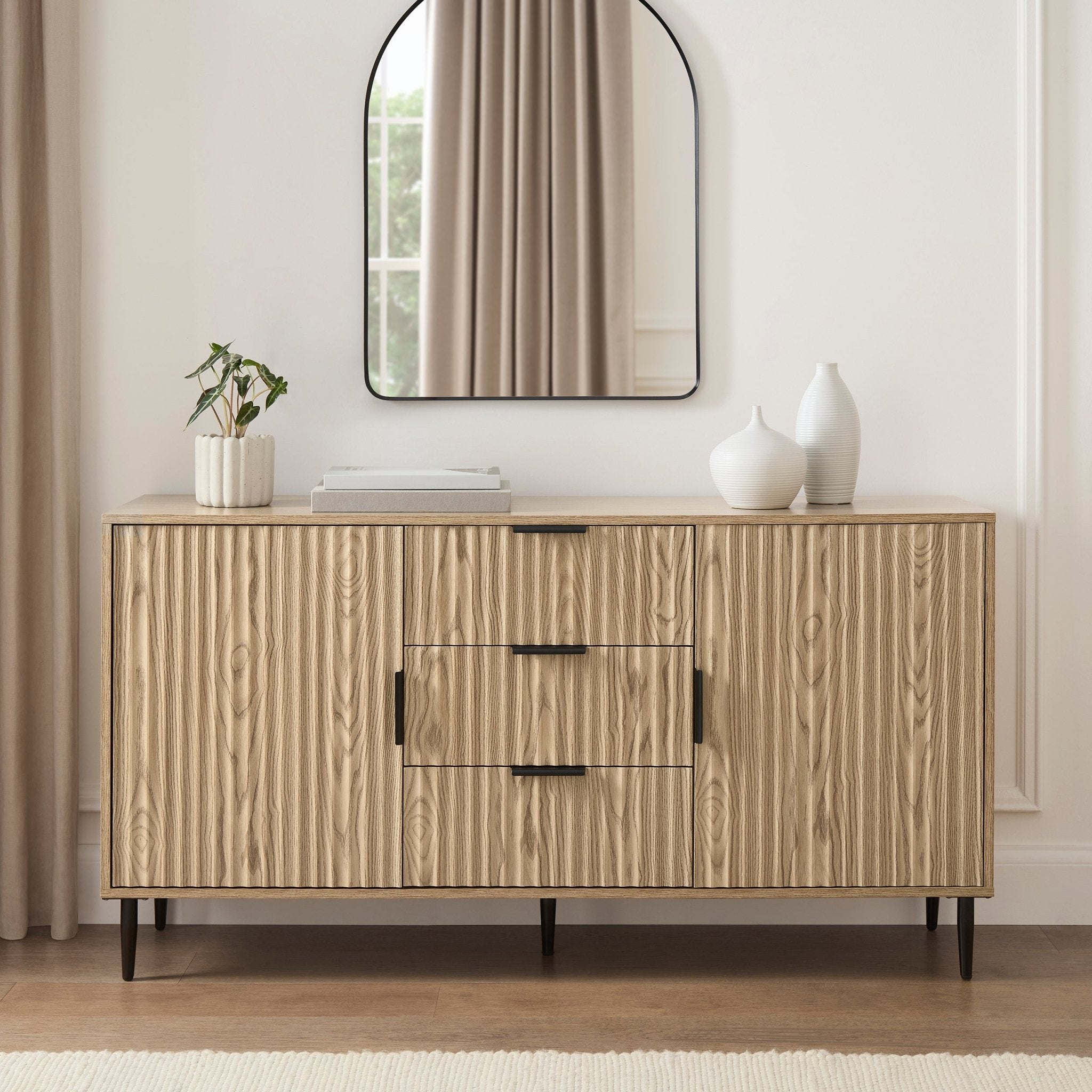 Evie Sideboard with Drawers - Wood Effect – DUSK