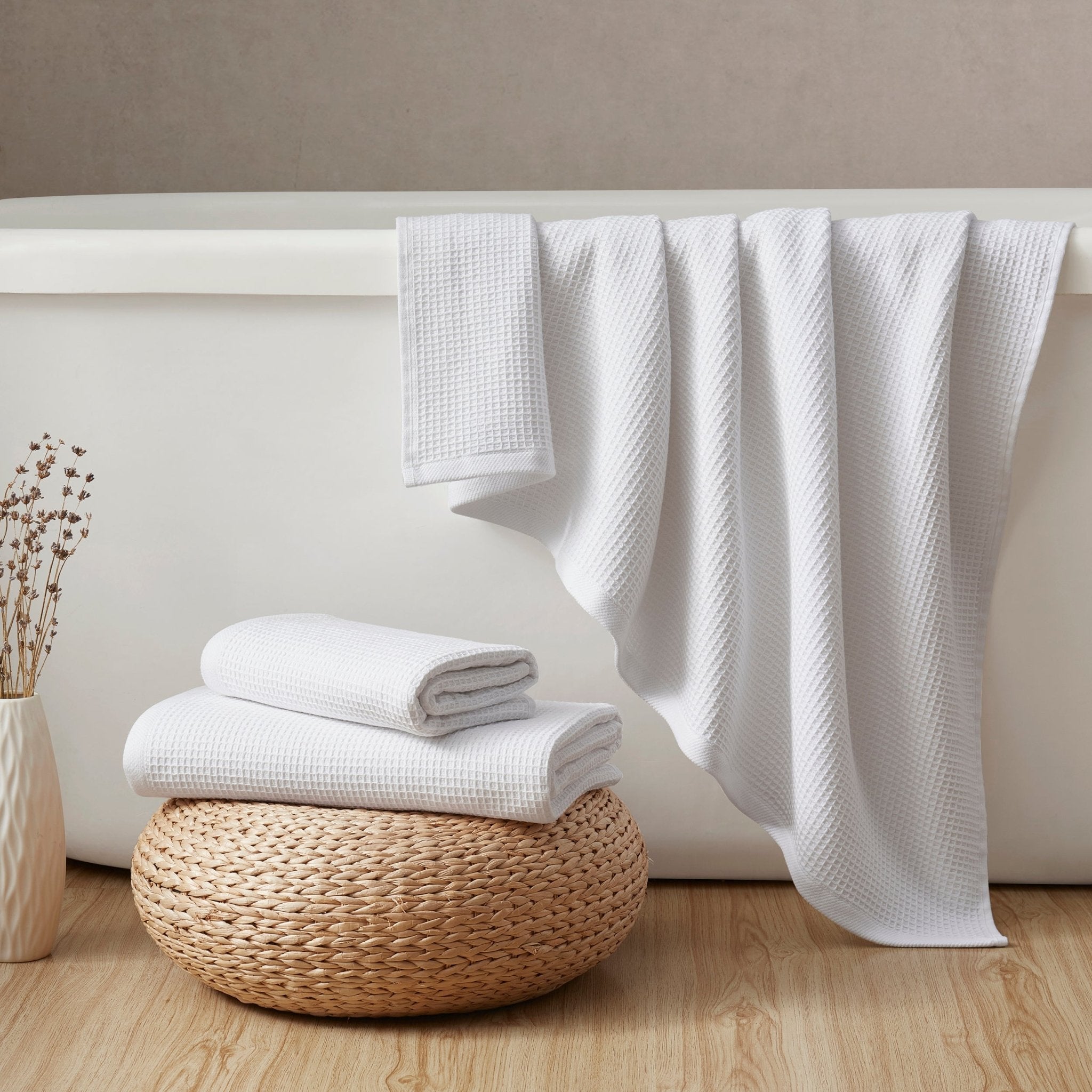 Fiji Waffle Towel Collection - White – DUSK