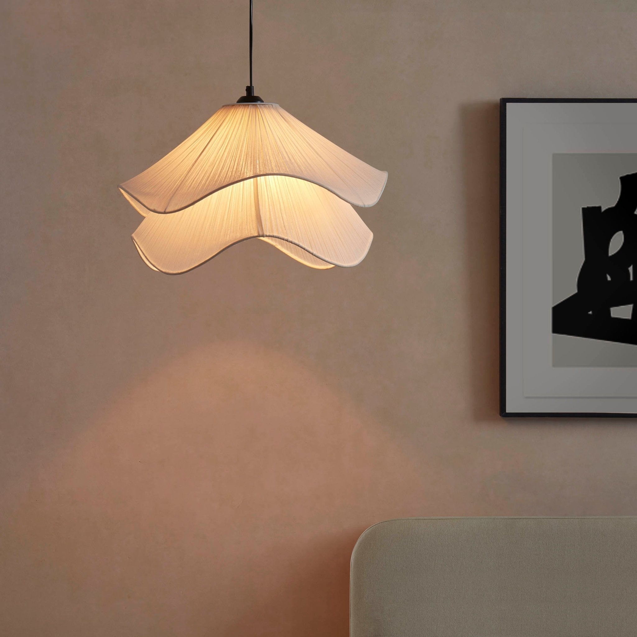 Fleur Fabric Layered Petal Ceiling Shade - White – DUSK