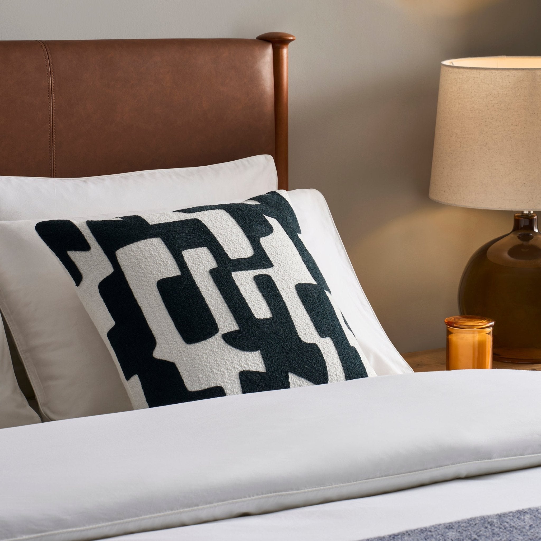 Geometric Jacquard Cushion Cover - Midnight – DUSK