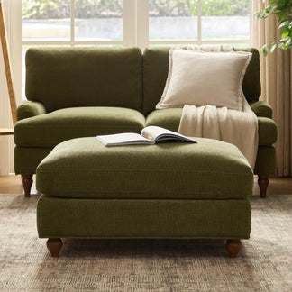 Hampshire Pouffe - Chenille Olive – DUSK
