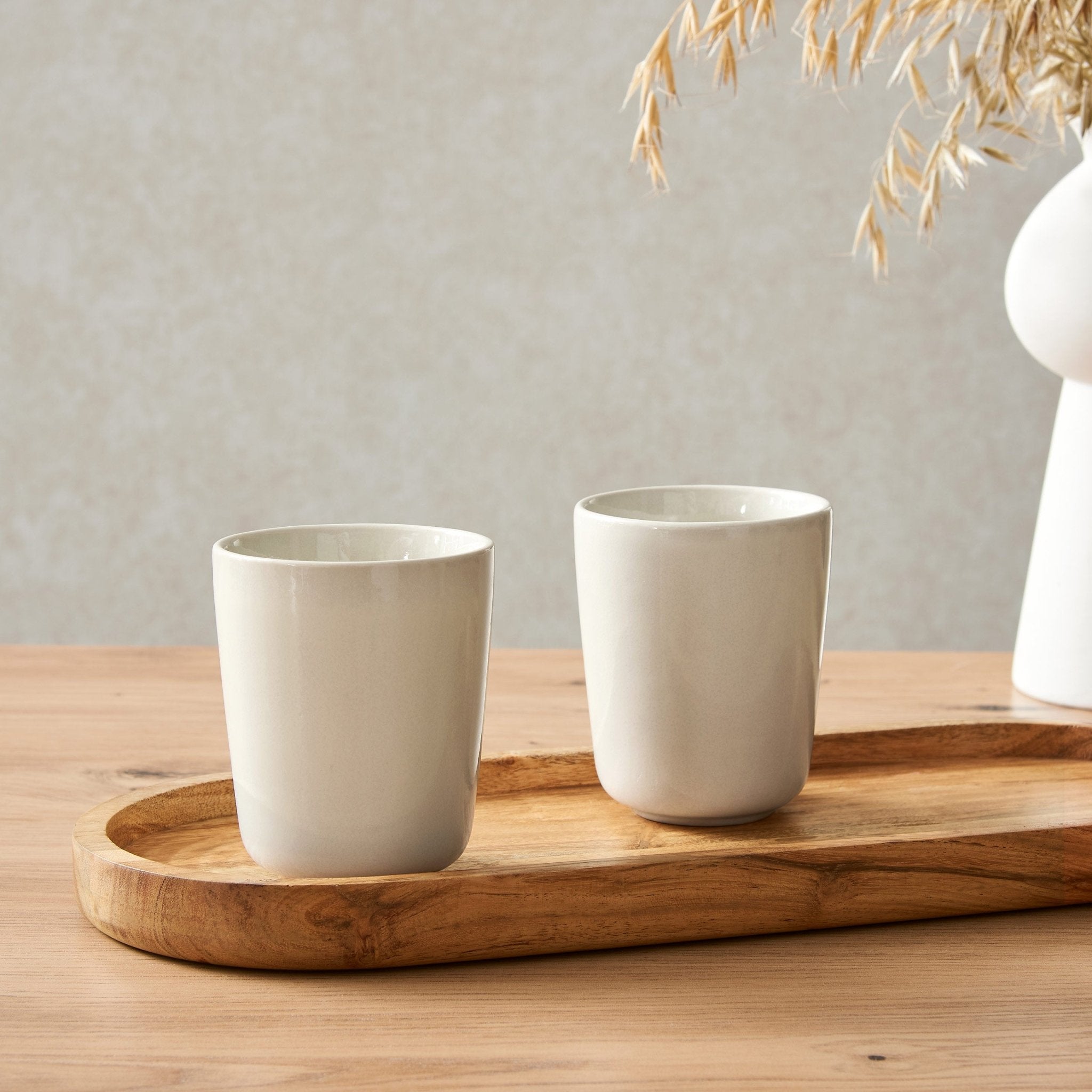 Hans Set of 2 Reactive Glaze Handleless Coffee Mugs - Latte – DUSK