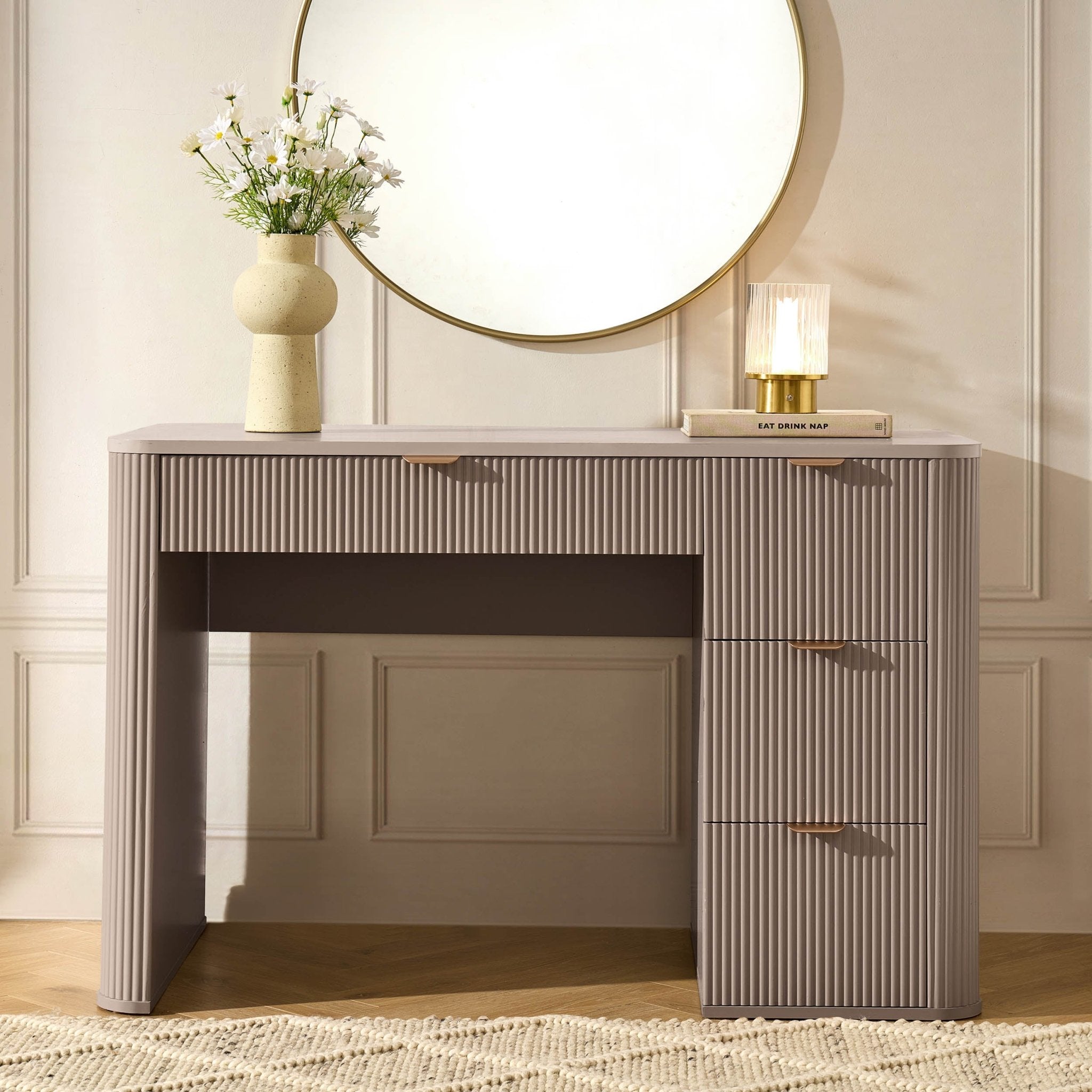 Hattie Large Dressing Table with Drawers - Taupe – DUSK