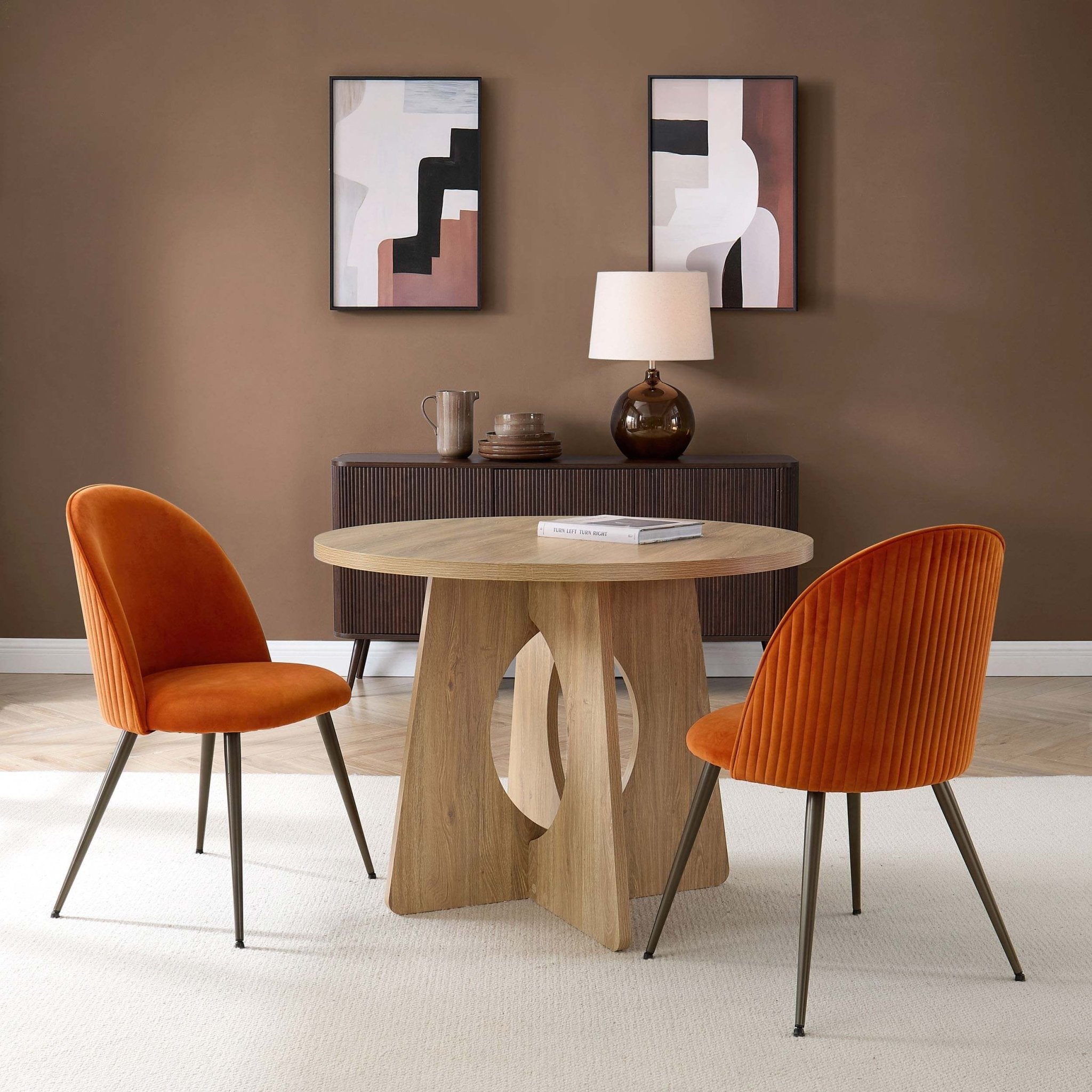 Hattie Set of 2 Dining Chairs - Bright Orange – DUSK