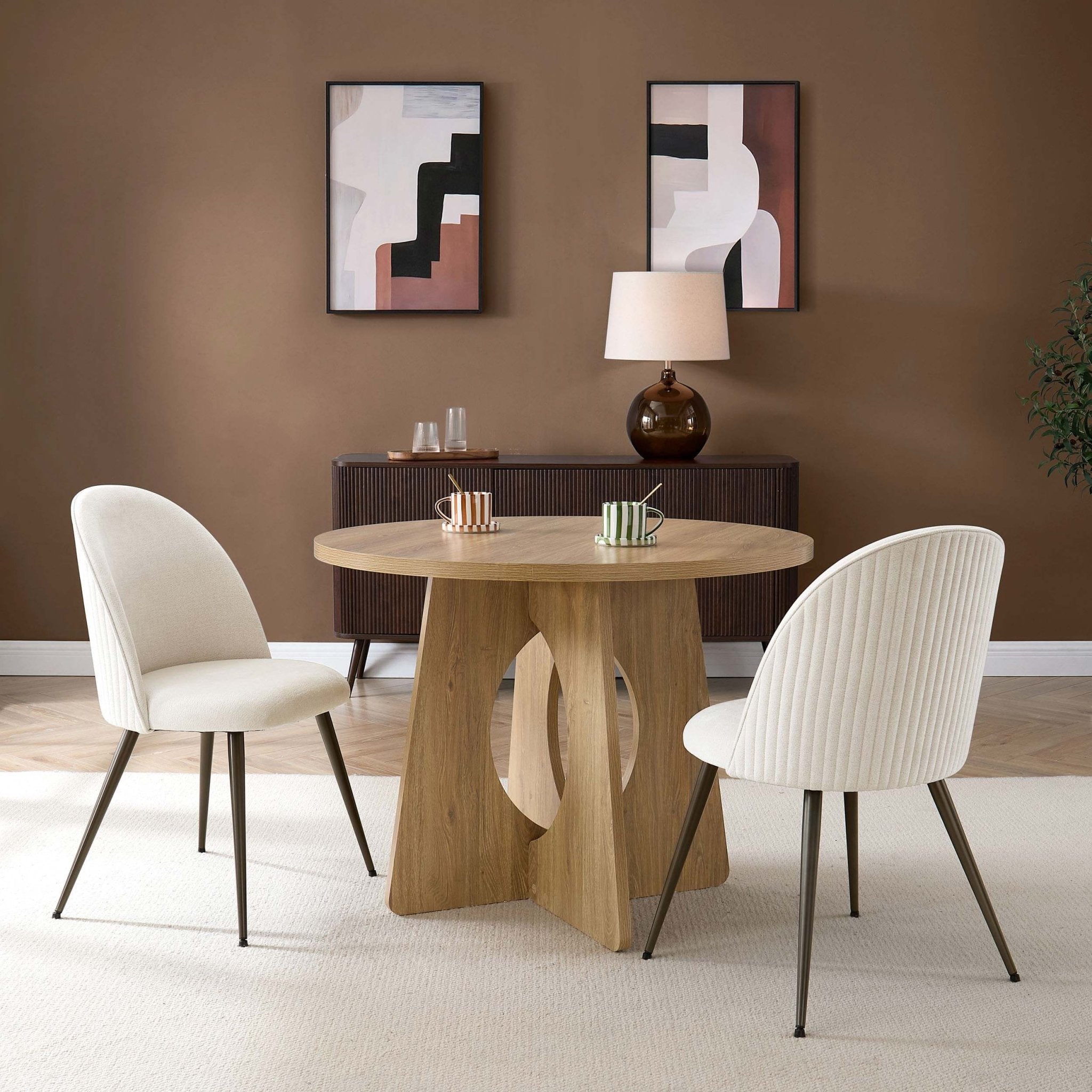 Hattie Set of 2 Dining Chairs - Ivory Chenille – DUSK