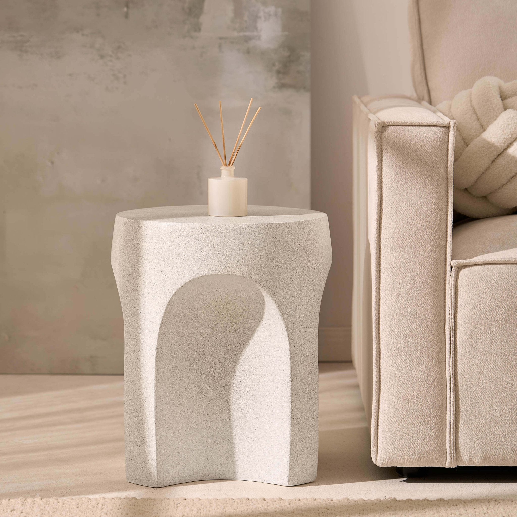 Haven Side Table - Stone Effect – DUSK