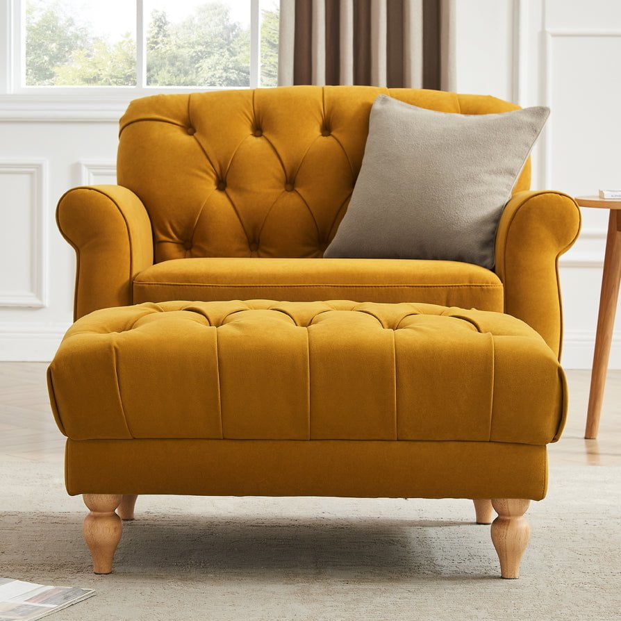 Hebden Pouffe - Mustard – DUSK