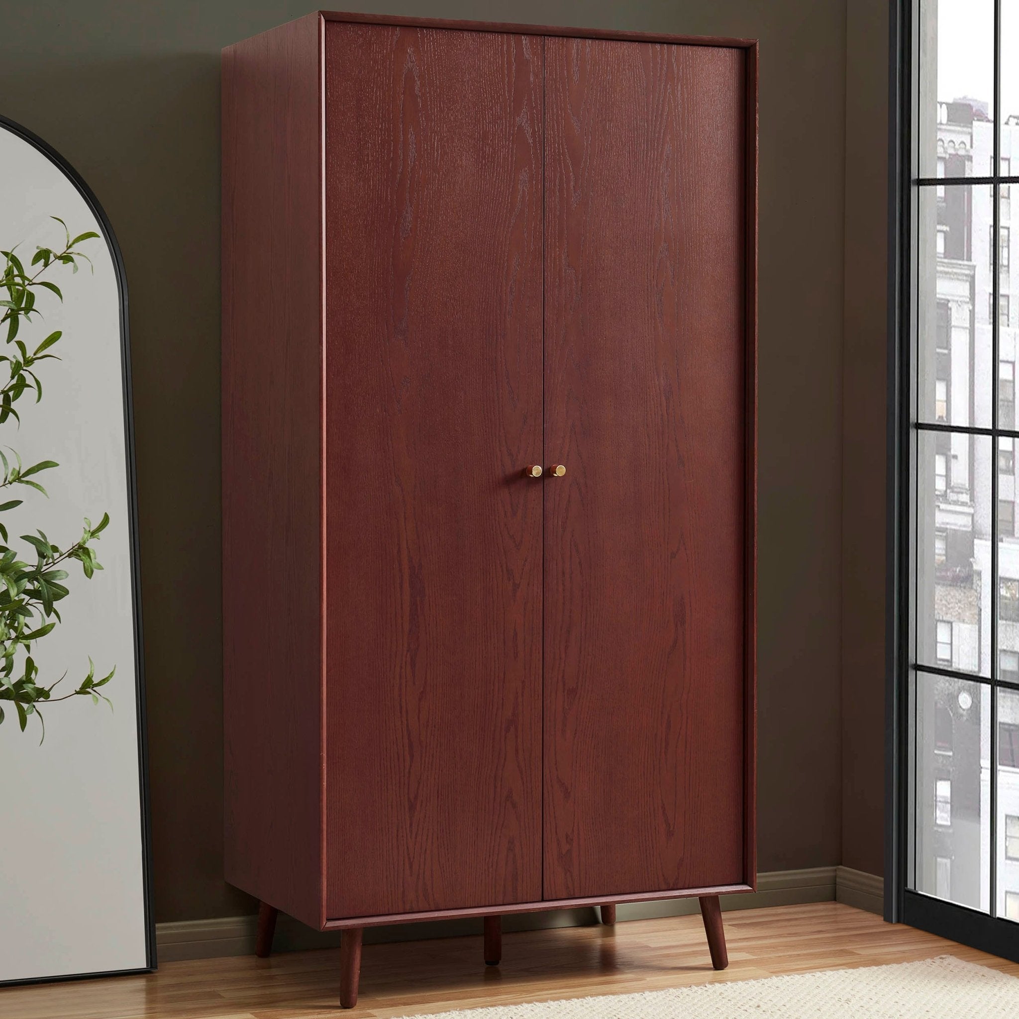 Heidi Oak 2 Door Wardrobe - Cherry Wood – DUSK