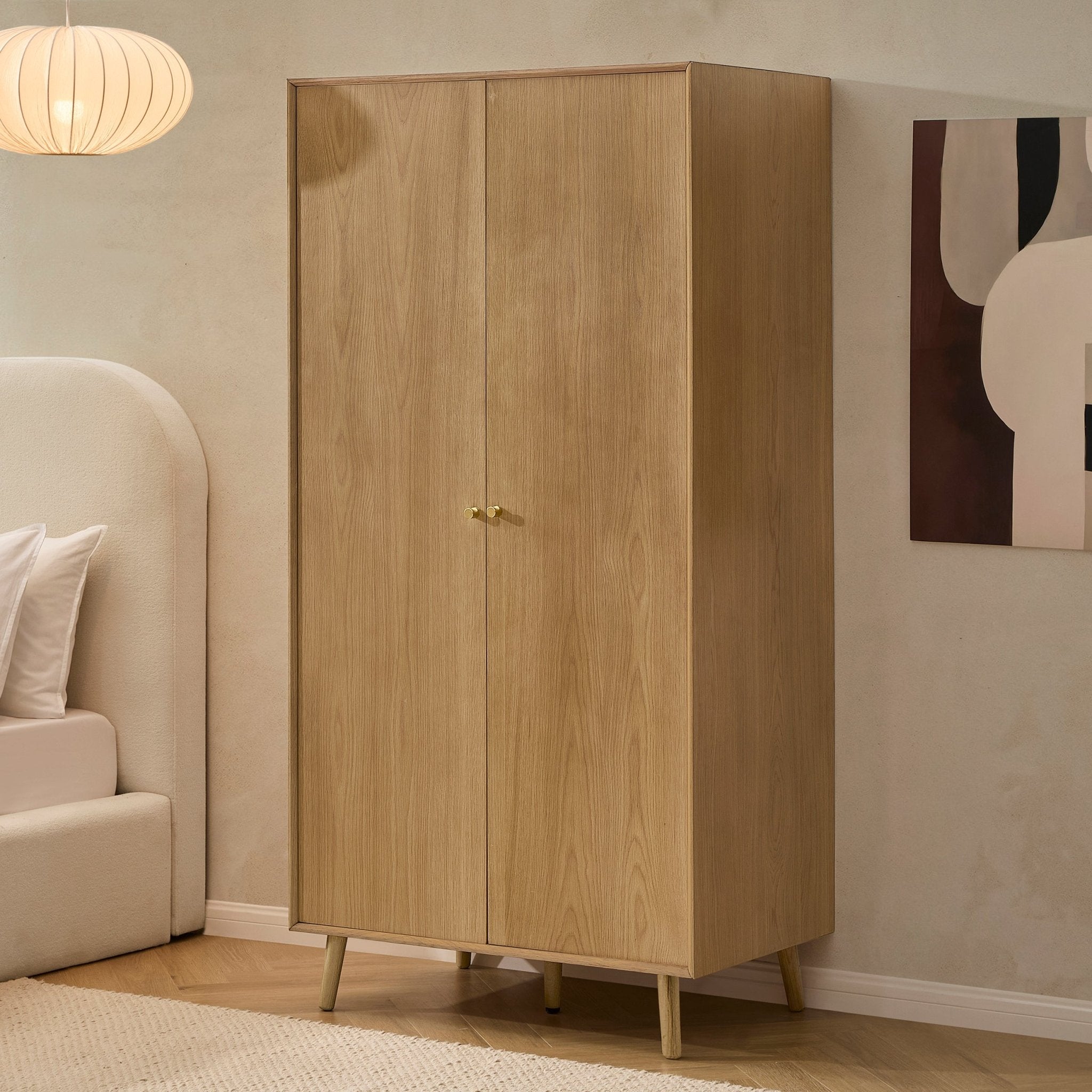 Heidi Oak 2 Door Wardrobe - Light Wood – DUSK