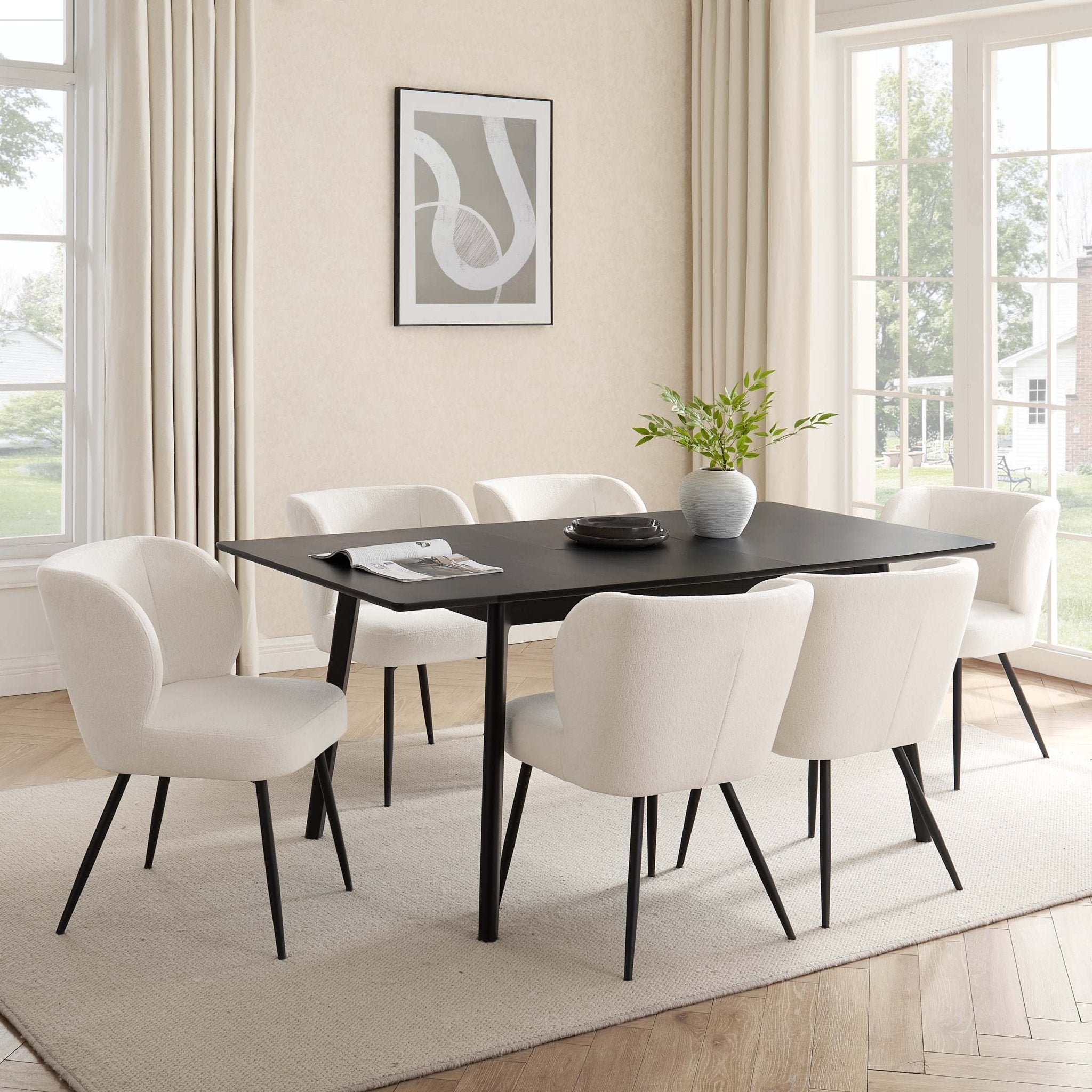 Heidi Oak 4-8 Seater Extendable Dining Table - Black – DUSK
