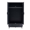Isla 2 Door Wardrobe with Drawers - Black – DUSK