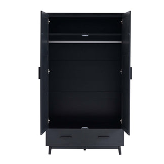 Isla 2 Door Wardrobe with Drawers - Black – DUSK
