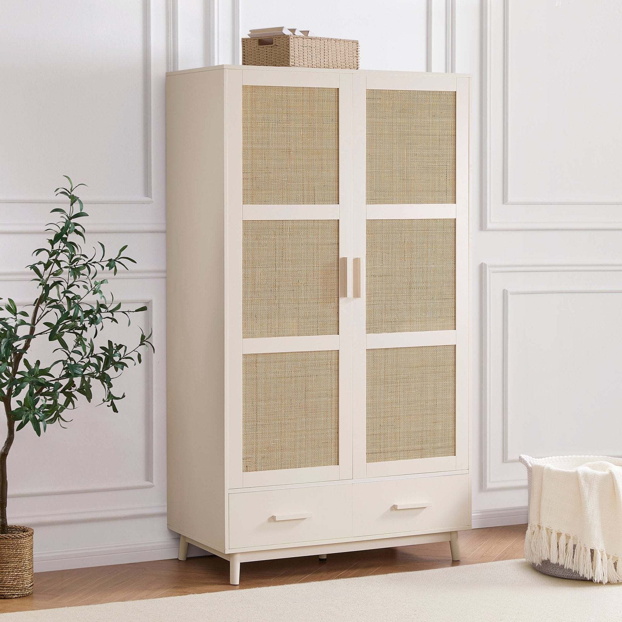 Isla 2 Door Wardrobe with Drawers - Cream – DUSK