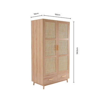 Isla 2 Door Wardrobe with Drawers - Taupe – DUSK
