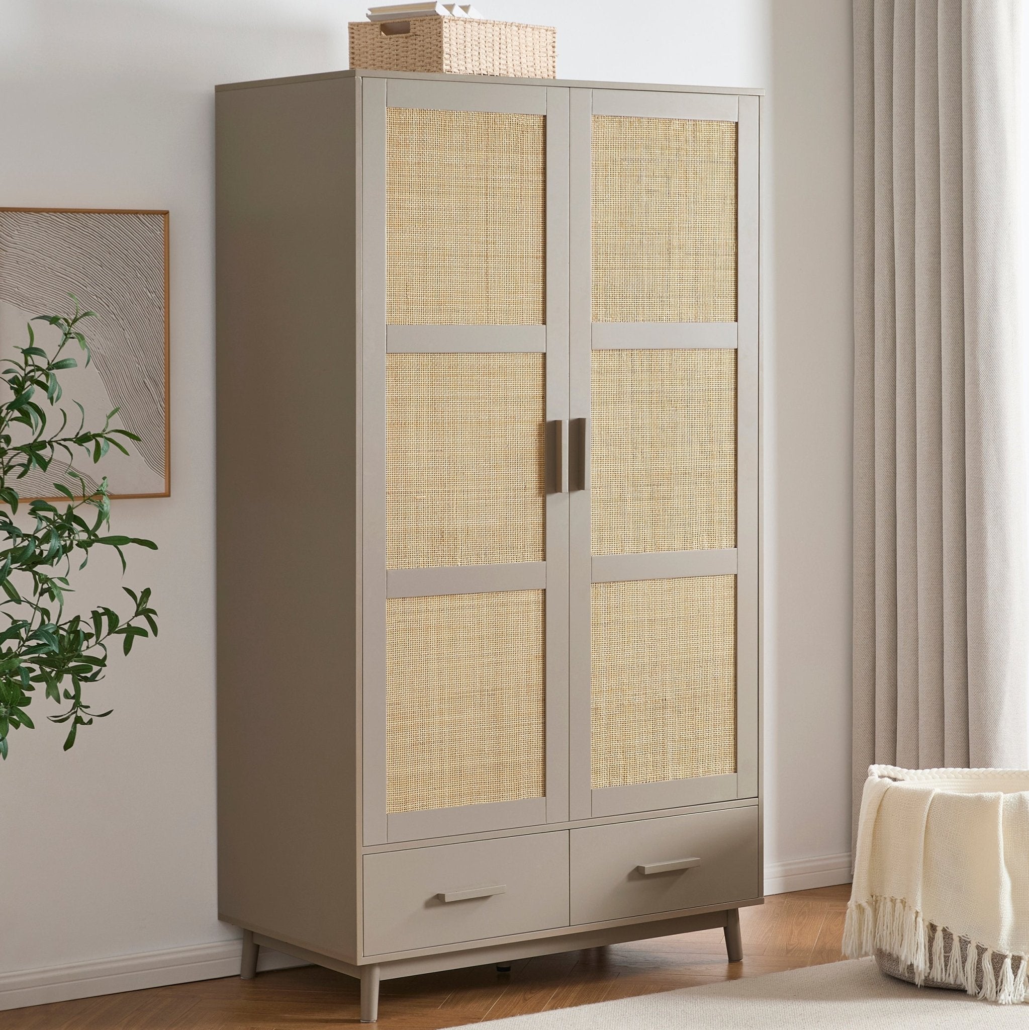 Isla 2 Door Wardrobe with Drawers - Taupe – DUSK