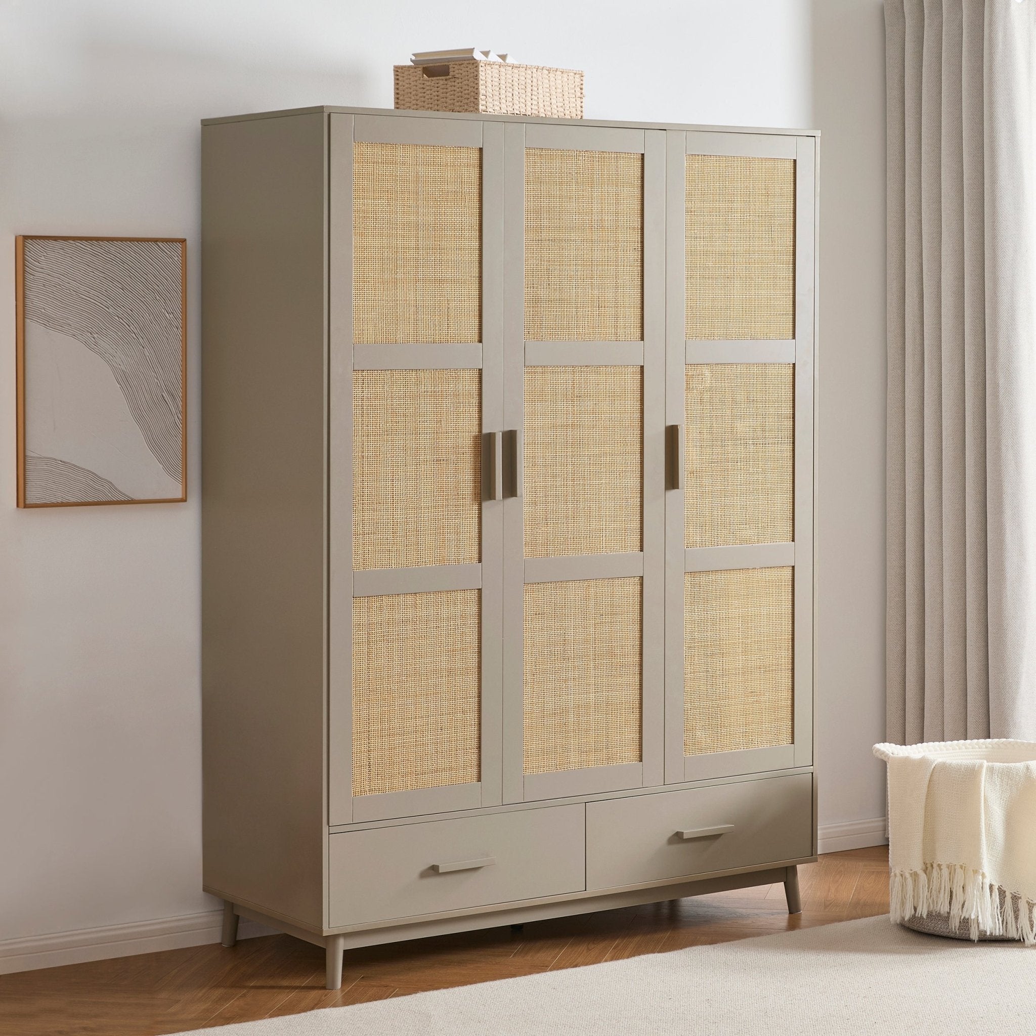 Isla 3 Door Wardrobe with Drawers - Taupe – DUSK