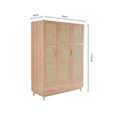 Isla 3 Door Wardrobe with Drawers - Taupe – DUSK