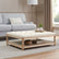 Knaresborough Button Back Coffee Table Pouffe - Chenille Ivory – DUSK