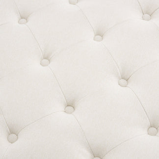 Knaresborough Button Back Coffee Table Pouffe - Cream Linen – DUSK