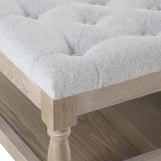 Knaresborough Button Back Coffee Table Pouffe - Light Grey – DUSK